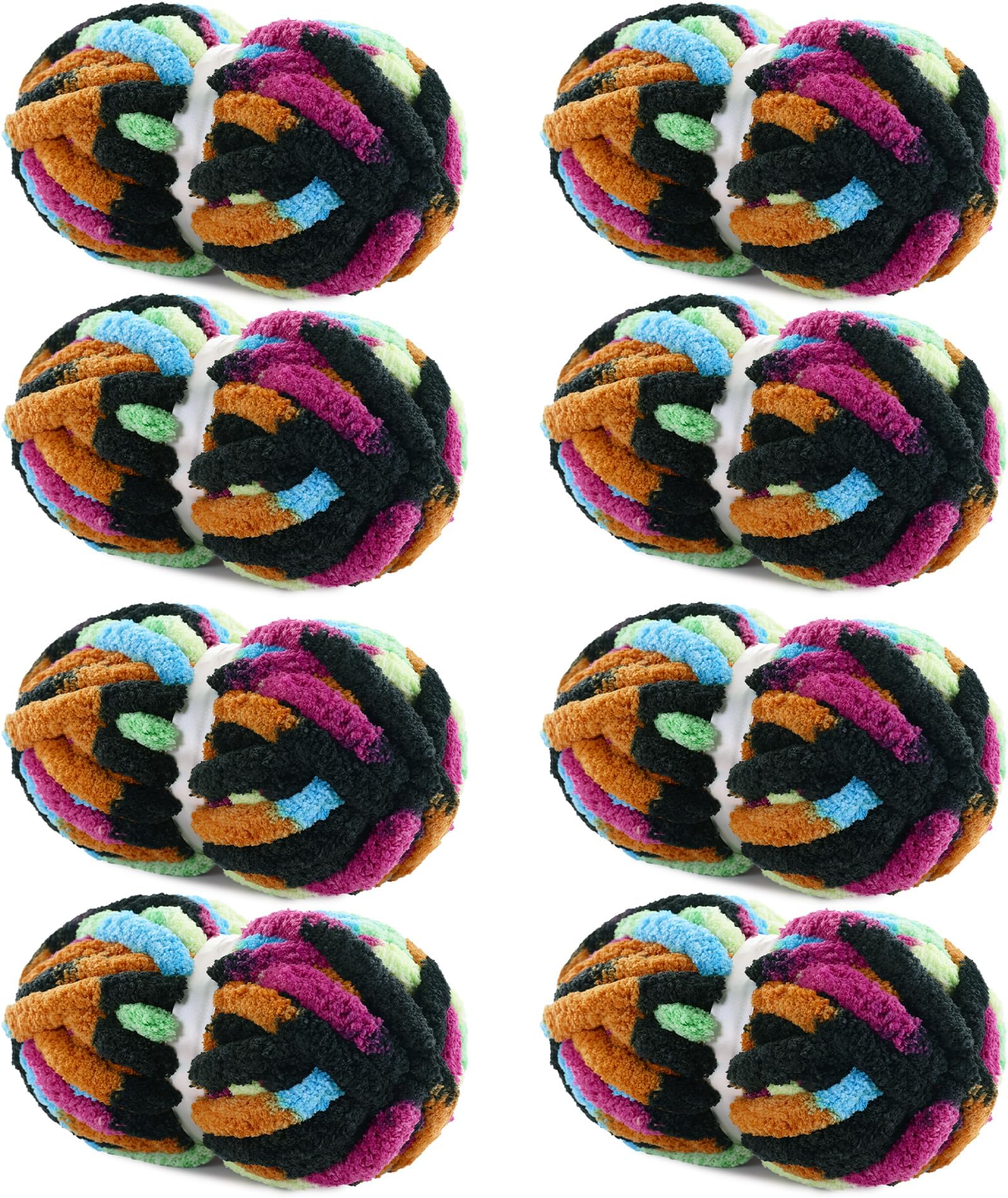 Amazon.com: MABOZOO Tie Dye Chunky Yarn for Crocheting 8 Pack,White ...