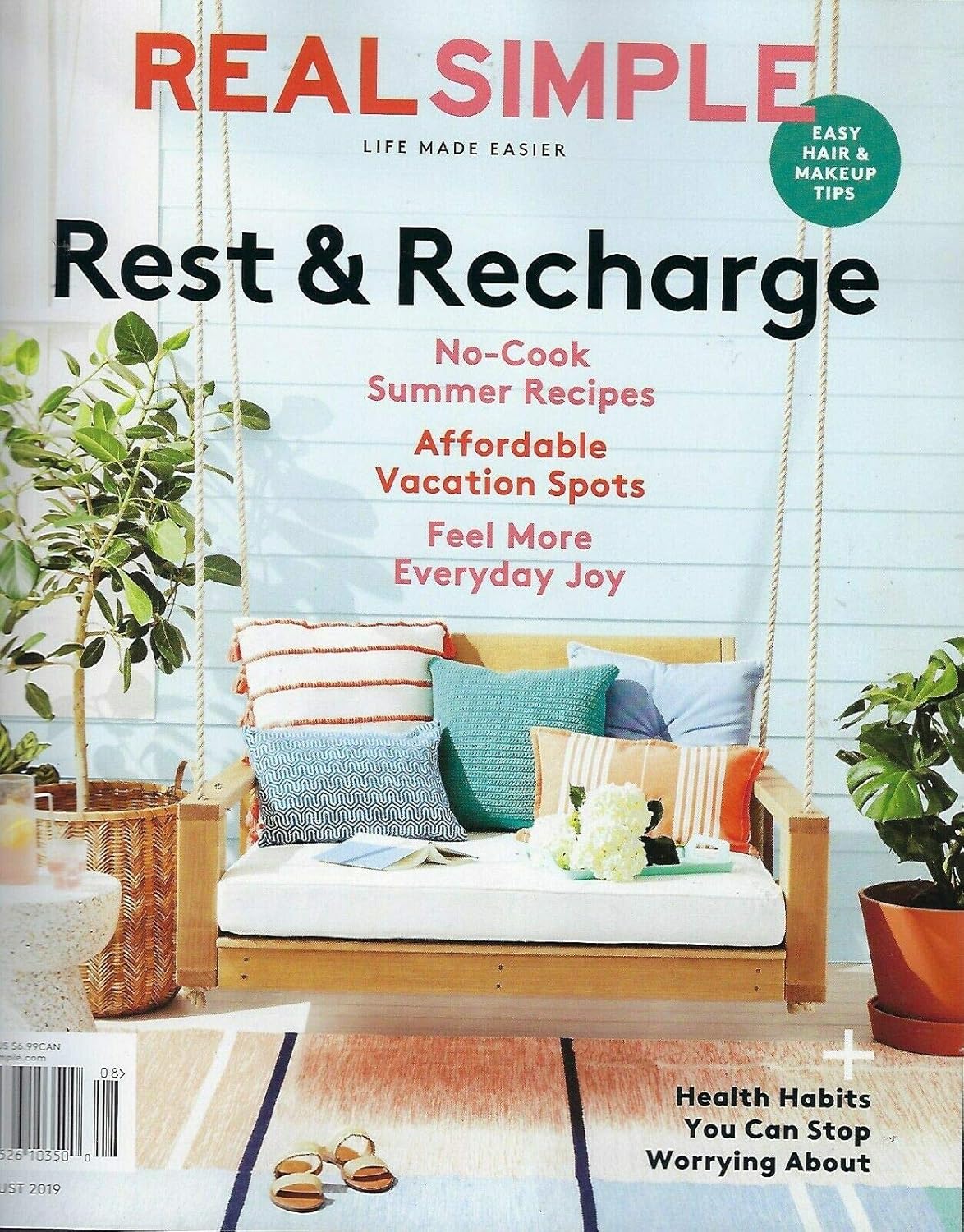 Real Simple Magazine, August 2019: Rest & Recharge: Liz Vaccariello ed ...