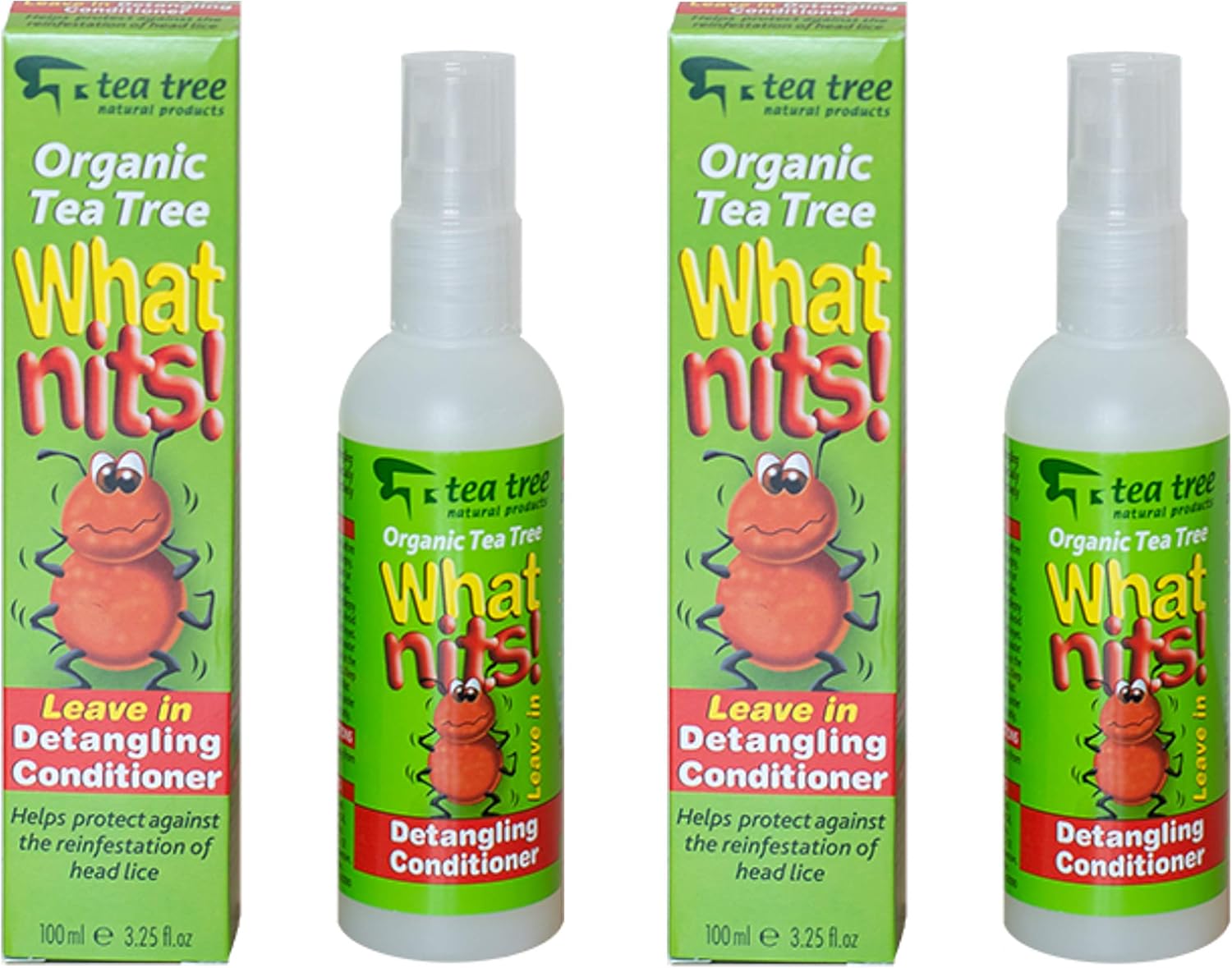 Tea Tree What Nits! Leave-in Detangling Conditioner 100ml Multipack (x2 ...
