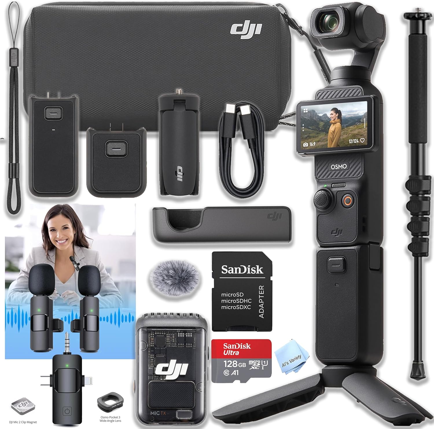 Amazon.com : DJI Osmo Pocket 3 Creator Combo Bundle with Clip-On ...