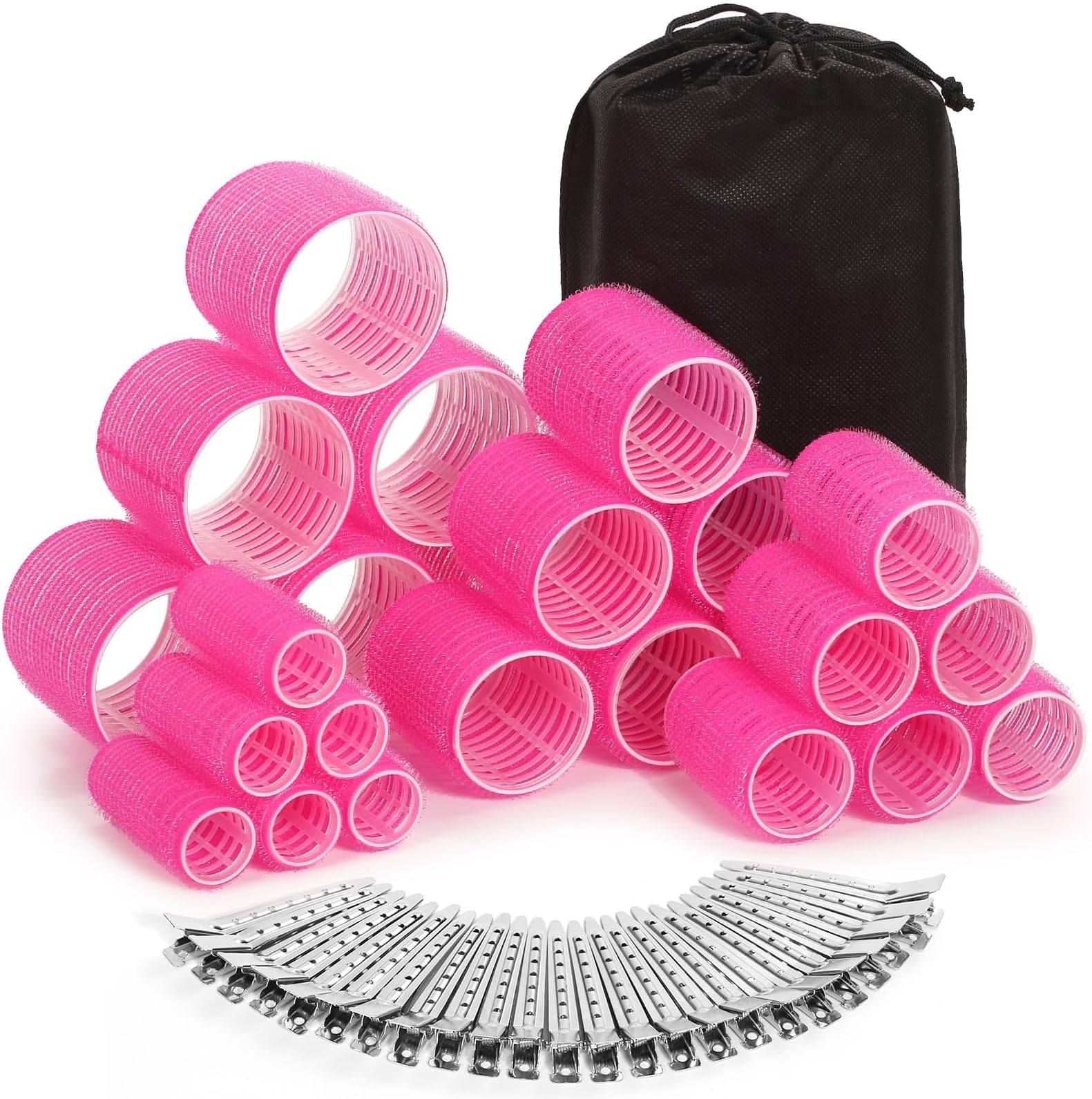 Amazon.com : Rollers Hair Curlers 49 Pcs Set with 24Pcs Self Grip Hair ...