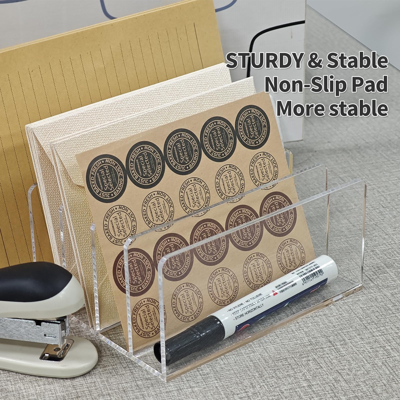 Snapklik.com : Acrylic Desk File Organizer Holder, Clear Acrylic ...