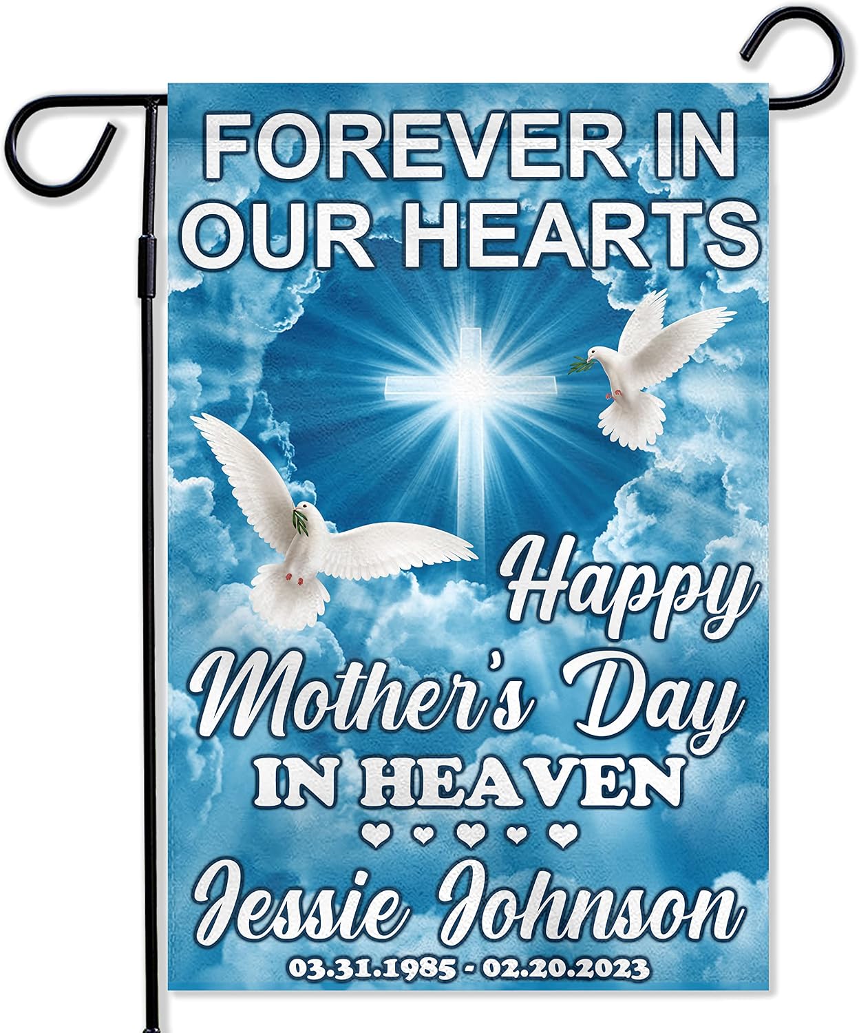 Amazon.com : Prezzy Personalized Memorial Garden Flag Happy Mother's ...