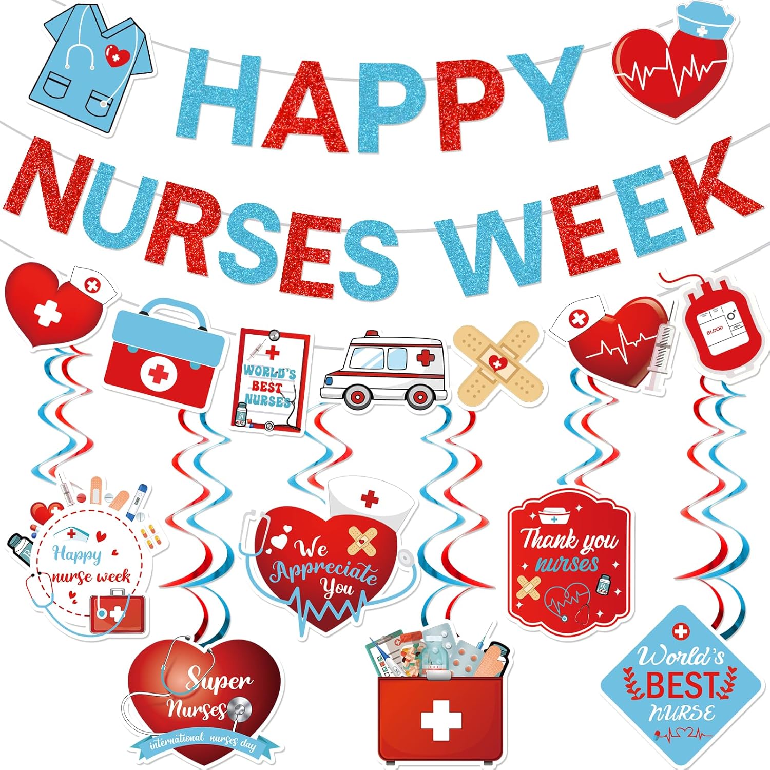 Amazon.com: Thank You Nurses Banner Nurse Week Decorations Happy Nurses ...