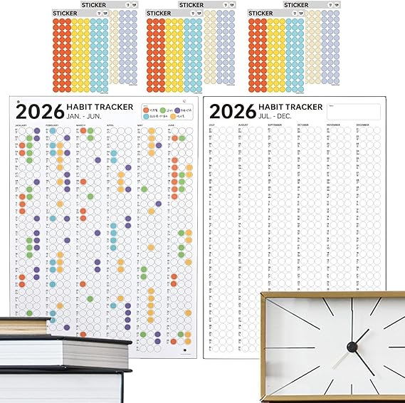 2026 Wall Habit Tracker Calendar - Boost Productivity Motivation Tool, Habit Tracker Progress ...