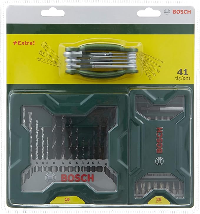 Bosch 2607017333 Mixed Drill Bit Set (15-Piece) Plus Screwdriver Bit ...