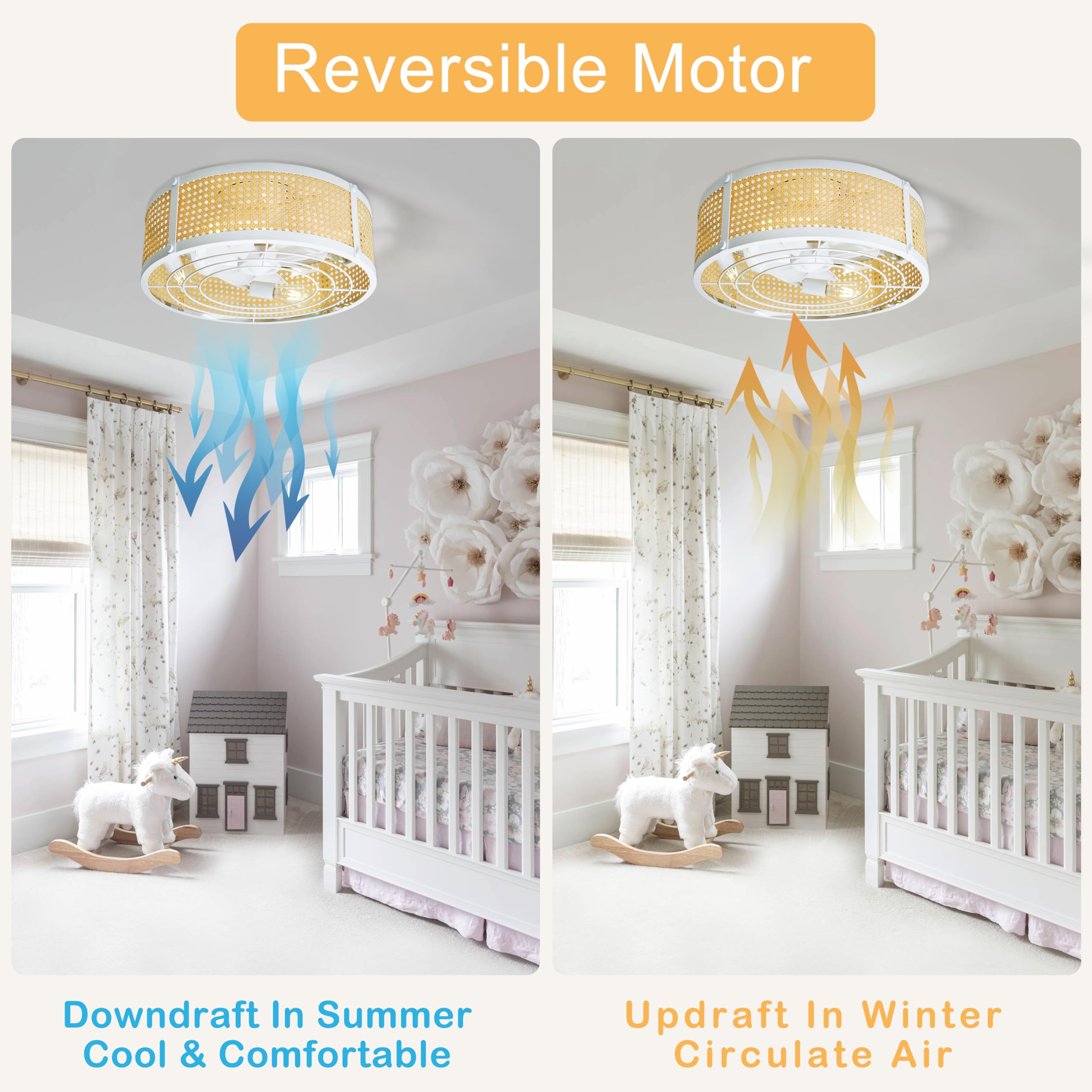 Snapklik.com : Coolbull Rattan Caged Ceiling Fans