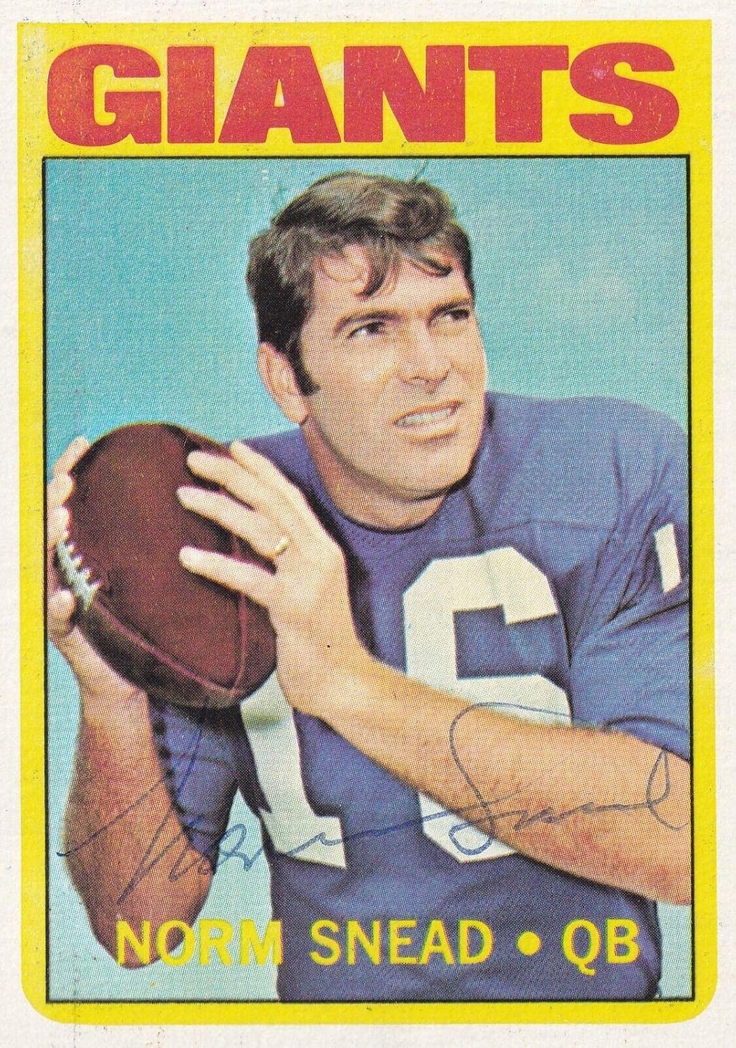 Norm Snead Signed 1972 Topps Vikings Football Card #118 Eagles Giants ...