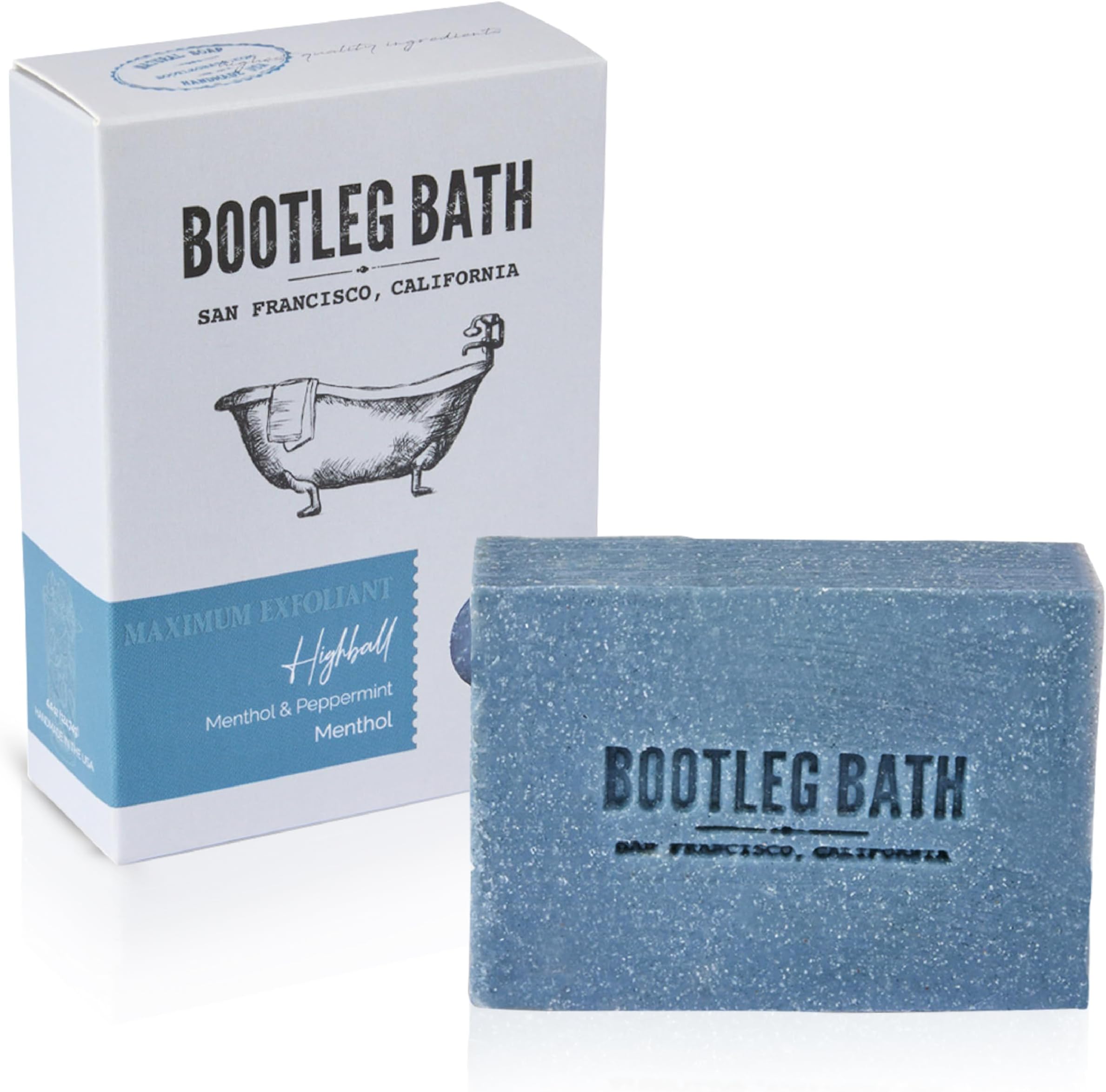 Amazon.com : BOOTLEG BATH Natural Exfoliating Bar Soap- Highball Scrub ...