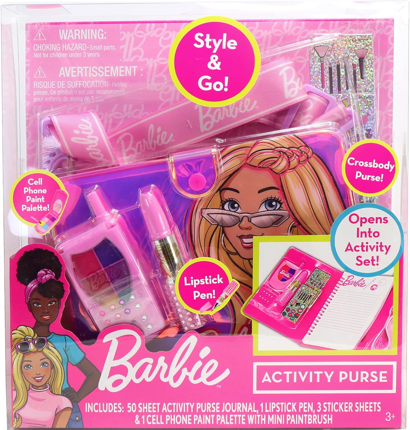 Amazon.com: Barbie Activity Purse, 8-Piece Draw and Paint Creativity ...
