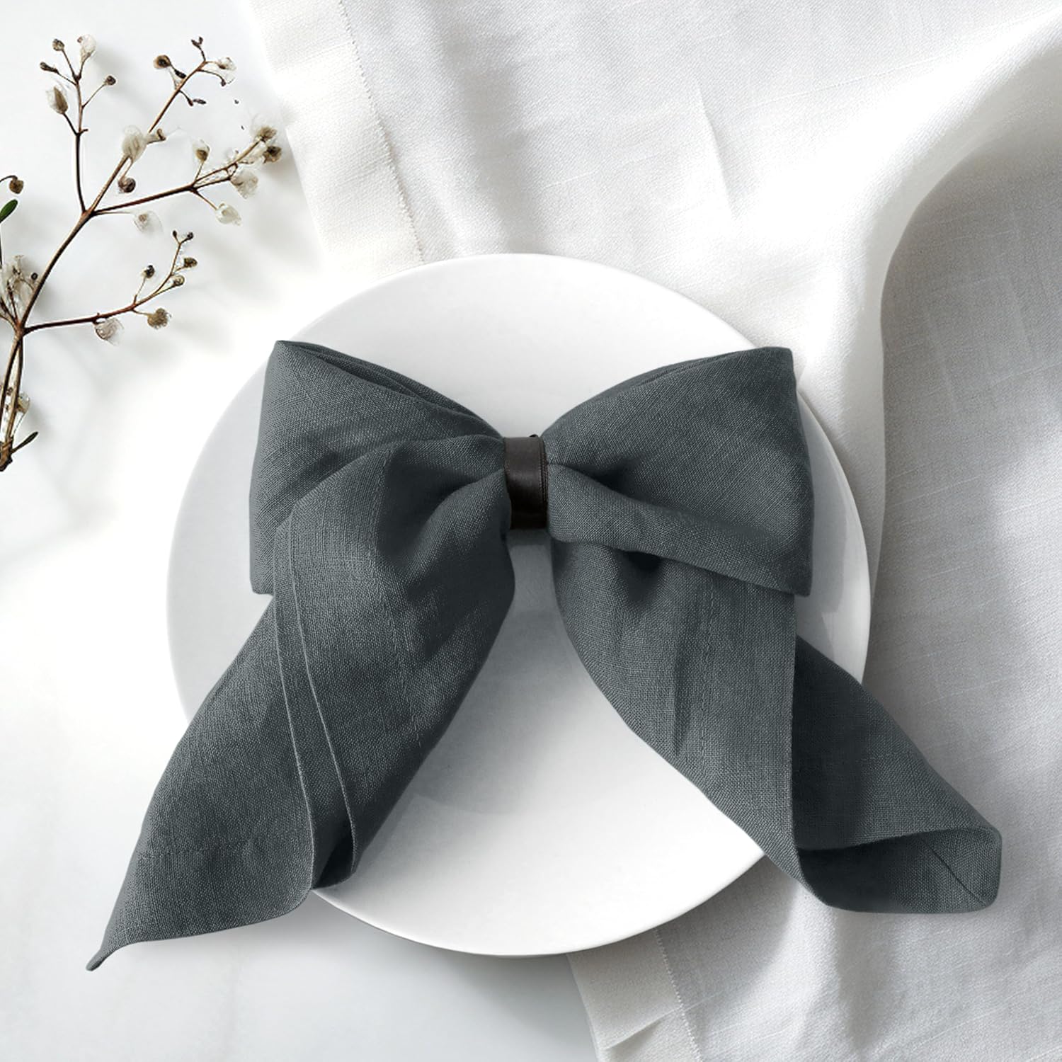 Amazon.com: L Linen World 100% Linen Dinner Napkins 15x15 Inch,Soft and ...