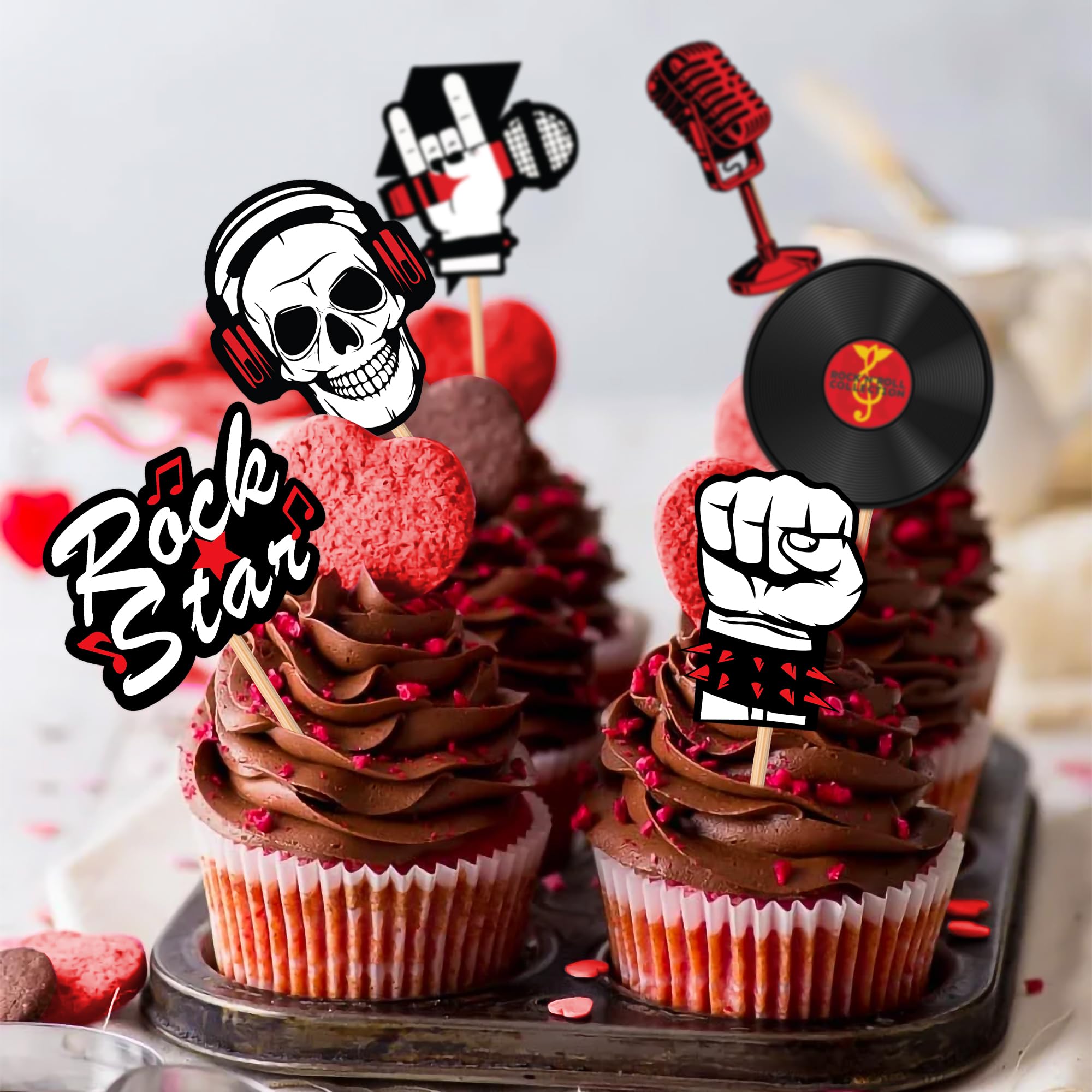Snapklik.com : 25PCS Born To Rock N And Roll Rocks Happy Birthday Cake ...