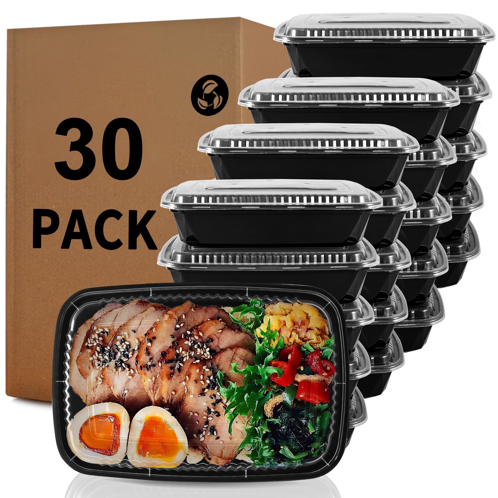 Meal Prep Container, 30 Pack 32 oz Food Storage Containers with Lids ...
