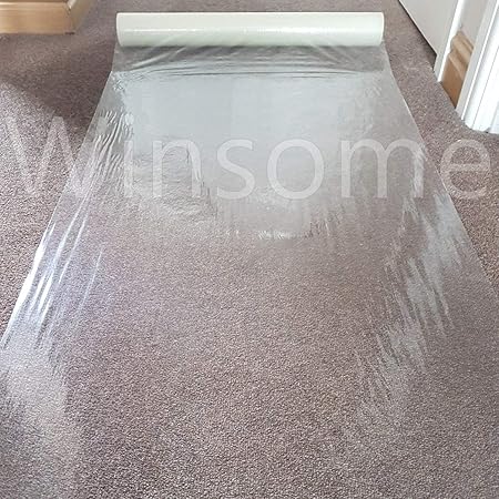 AHS Heavy Duty Clear Vinyl Plastic Carpet Protector - Transparent Roll ...