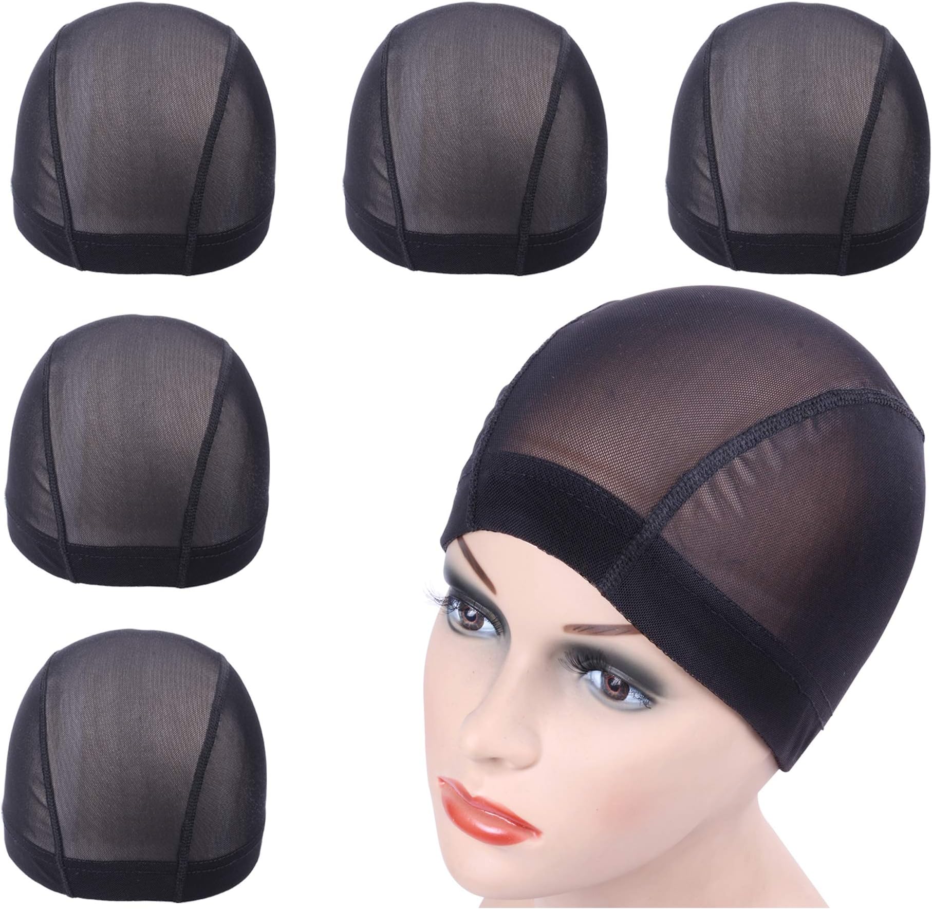 Amazon.com: YANTAISIYU 5 pcs/lot Wig Caps Black Mesh Cap Stretchable ...