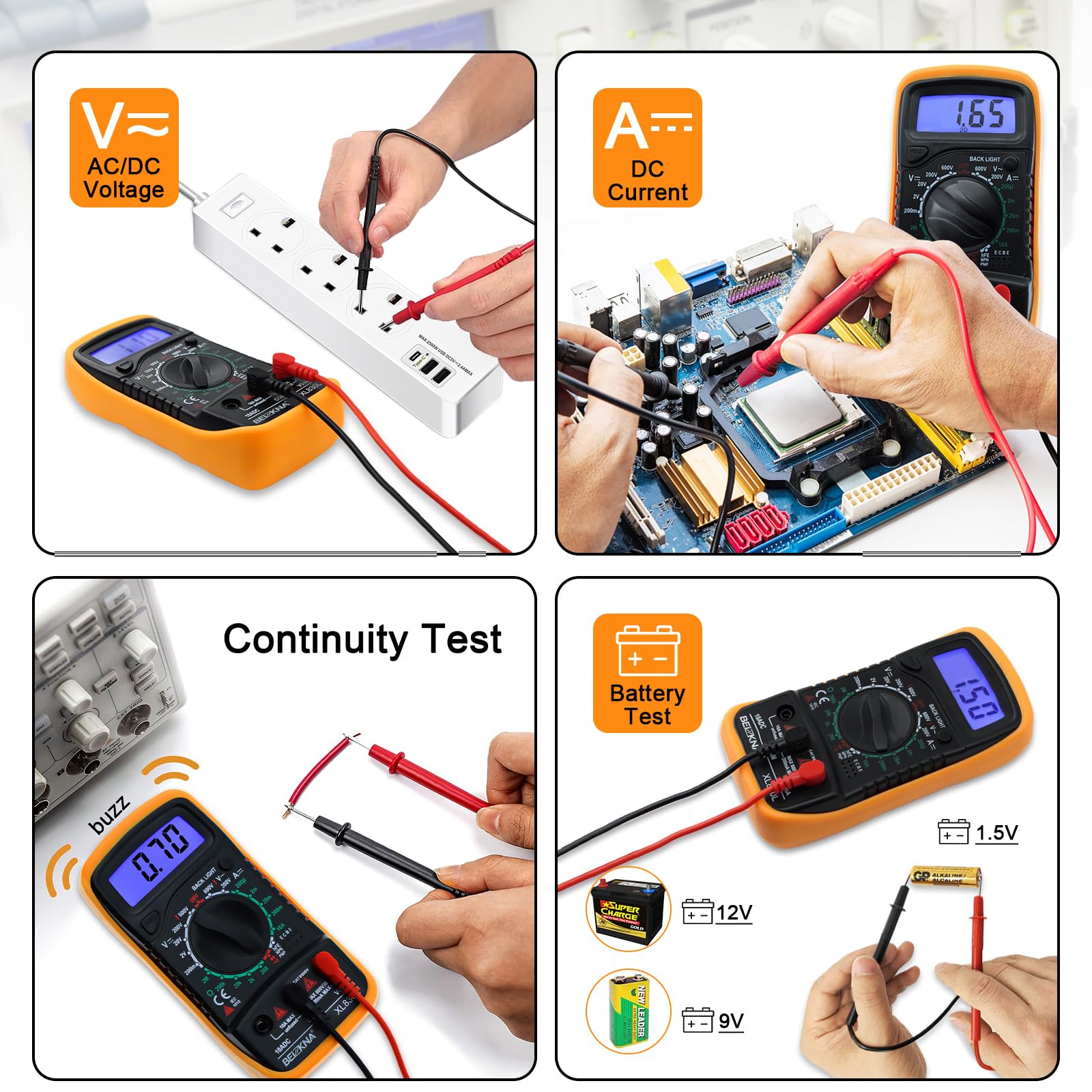 Snapklik.com : Beizkna Digital Multimeter Voltmeter Battery Voltage ...