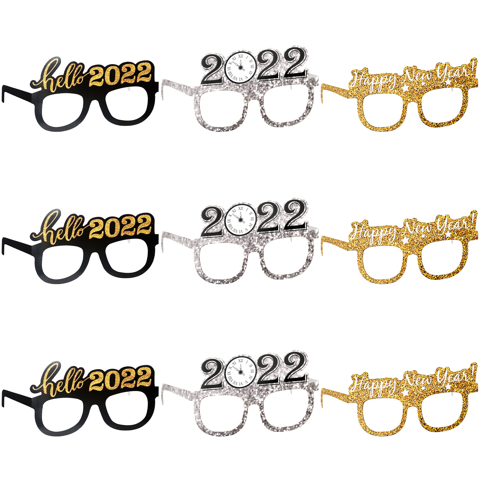 Buy New Years Eve Eyeglasses 2022 - Pack of 9 | New Year Party Glasses ...