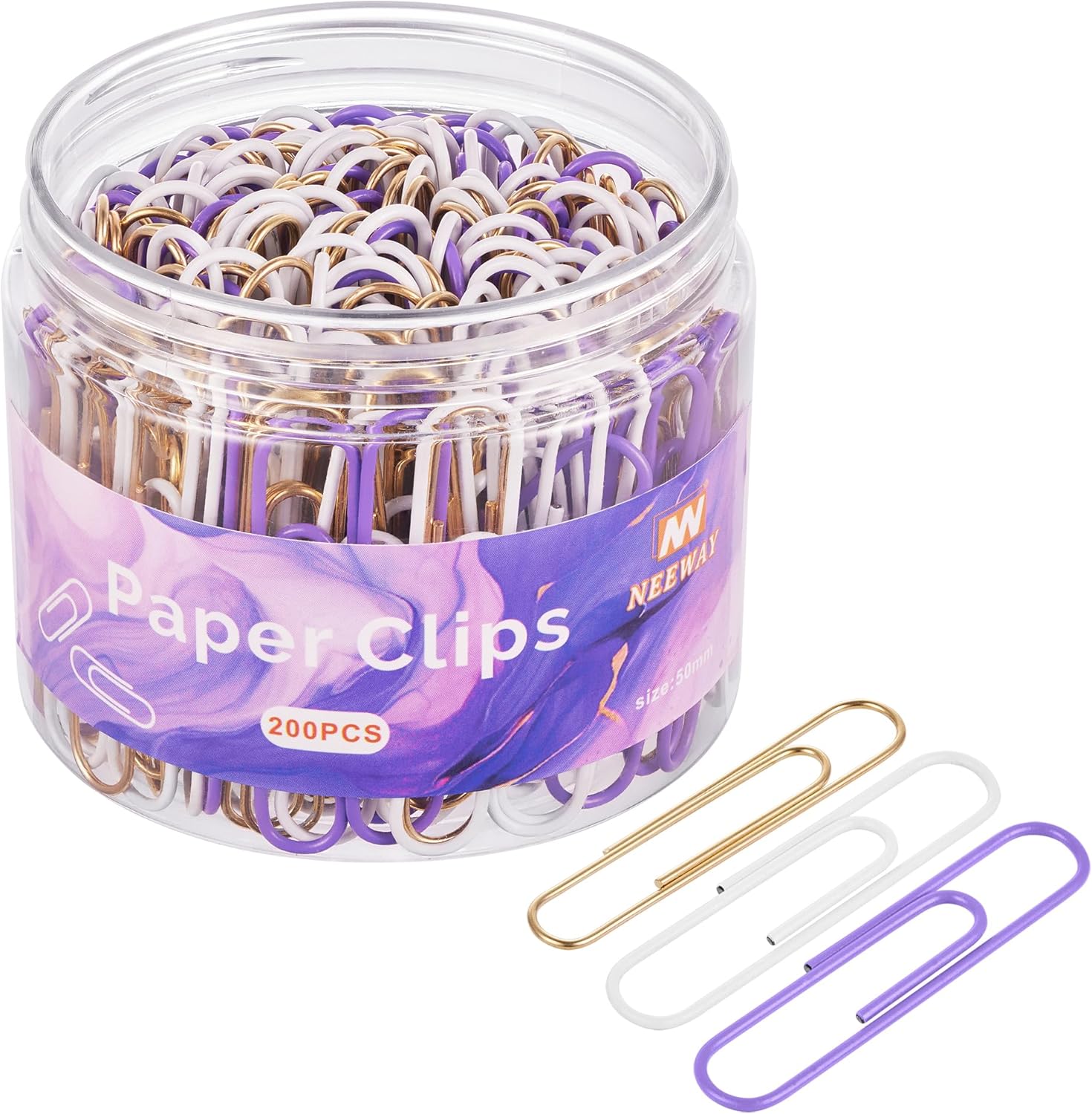 Amazon.com : NEEWAY 200pcs Large Purple Paper Clips, 2 Inch Jumbo Paper ...