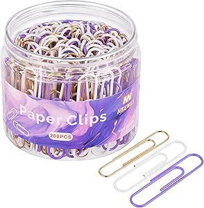 Amazon.com : NEEWAY 200pcs Large Purple Paper Clips, 2 Inch Jumbo Paper ...