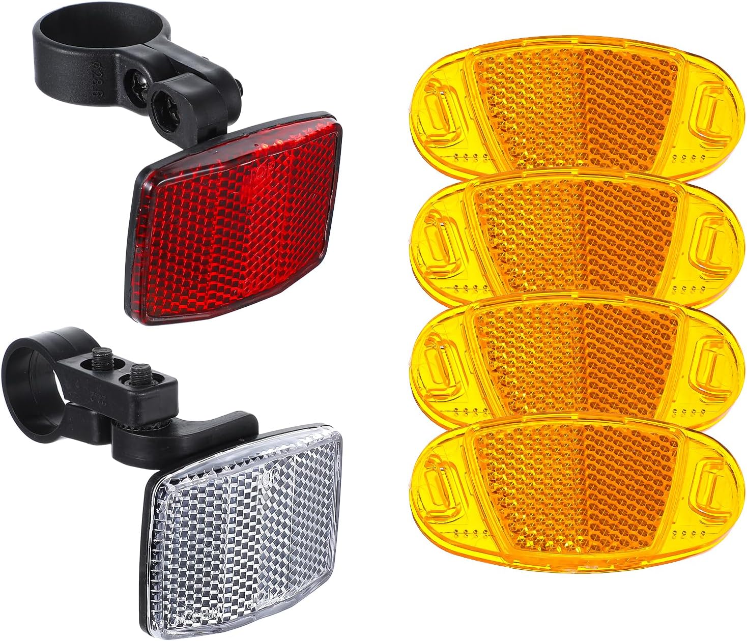 Yuanchu 6Pcs Bicycle Reflectors Front and Rear Kit, Bike Wheel Spoke ...