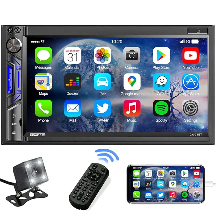 Buy Double Din Car Stereo Receiver: 7 Inch HD Touchscreen Car Audio ...