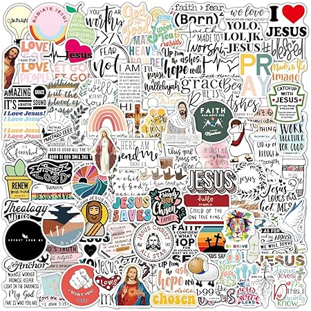 Amazon.com: Jesus Christian Stickers Laptop Stickers Pack 68 Pcs Faith ...
