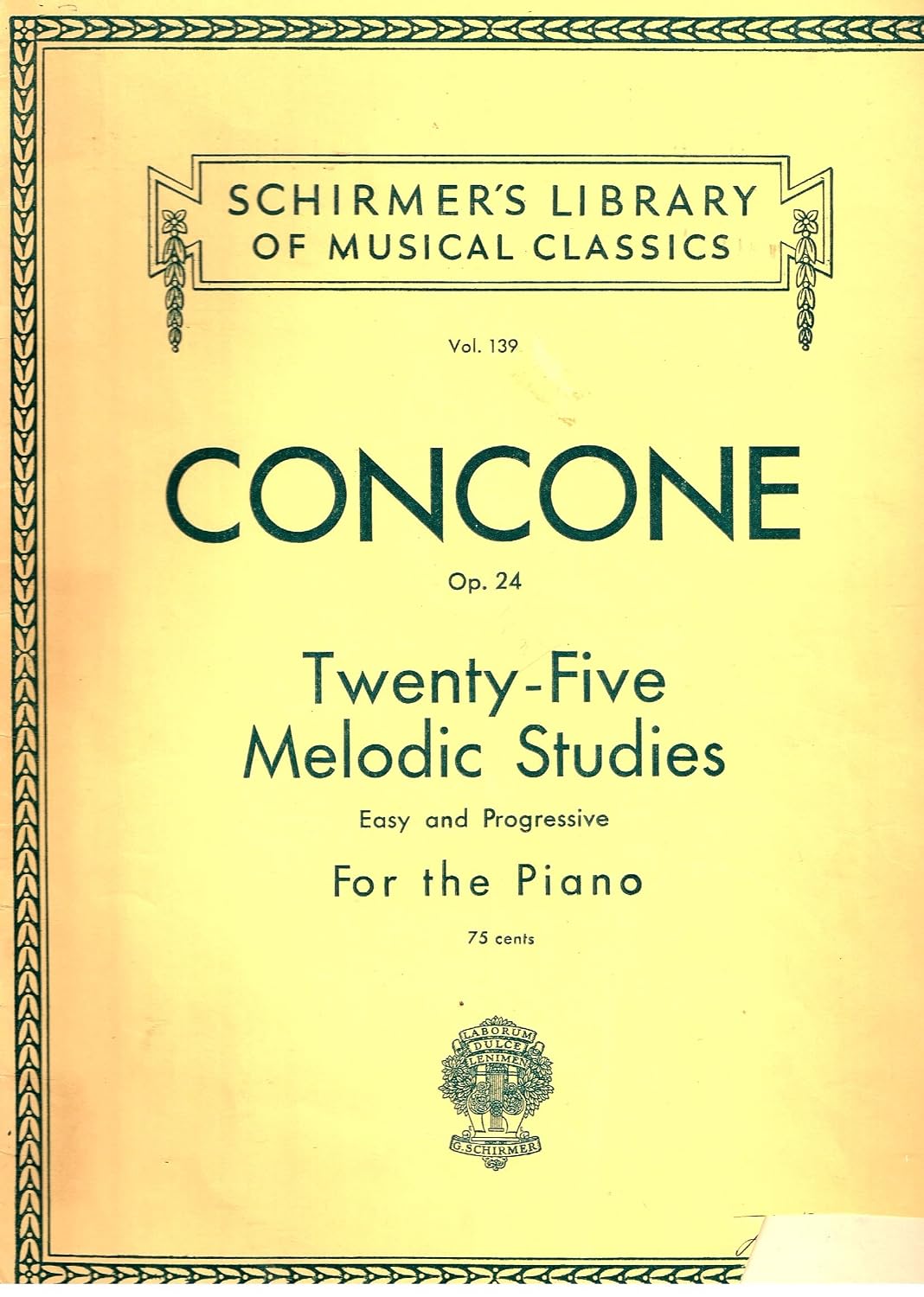 Joseph Concone Op. 24 Twenty-Five Melodic Studies Easy and Progressive ...