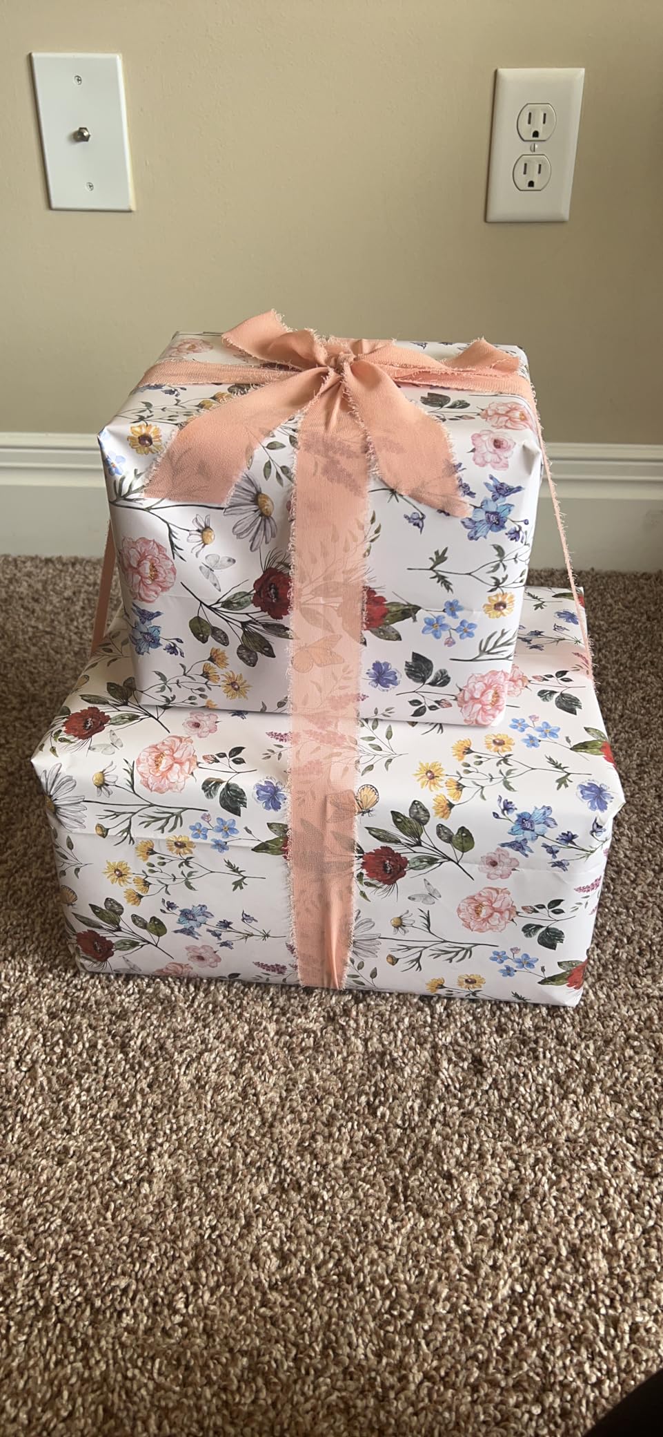 Amazon.com: AnyDesign Floral Wrapping Paper Vintage Flower Gift Gift ...