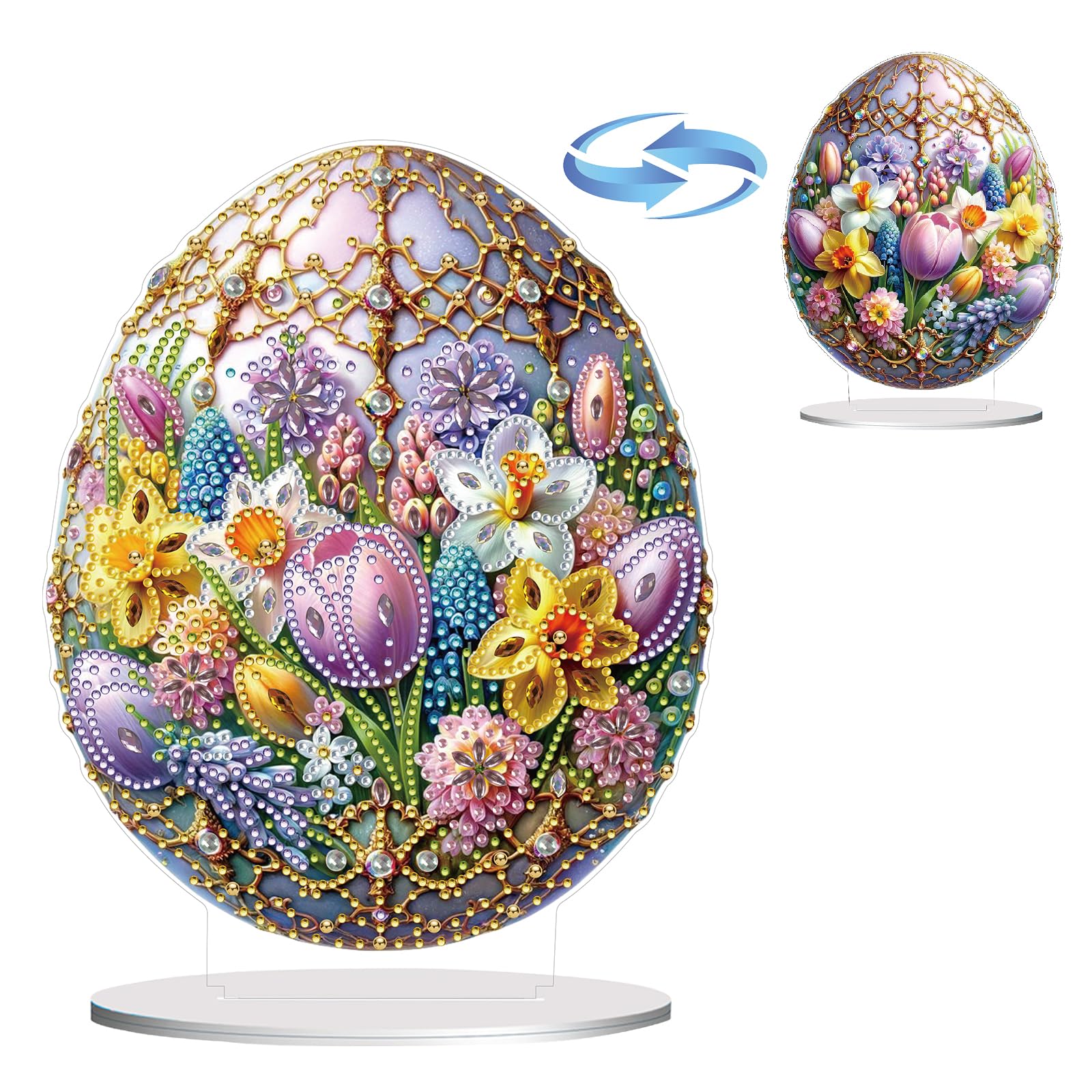 Lebartm DIY Diamond Desktop Ornament Easter Egg Special Shaped Crystal ...