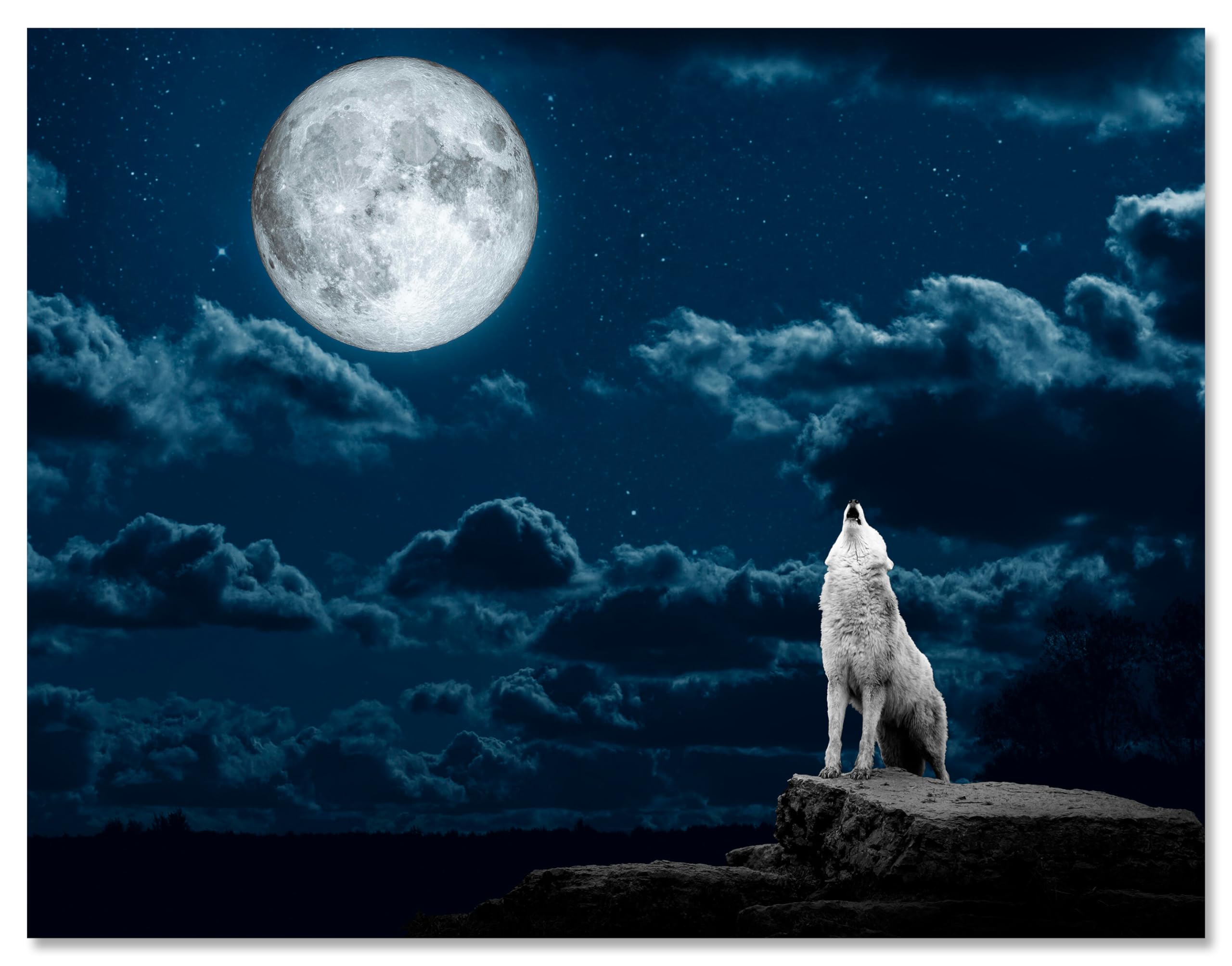 Lobos Aullando En La Naturaleza Lámina Rígida For Sale Con La Obra