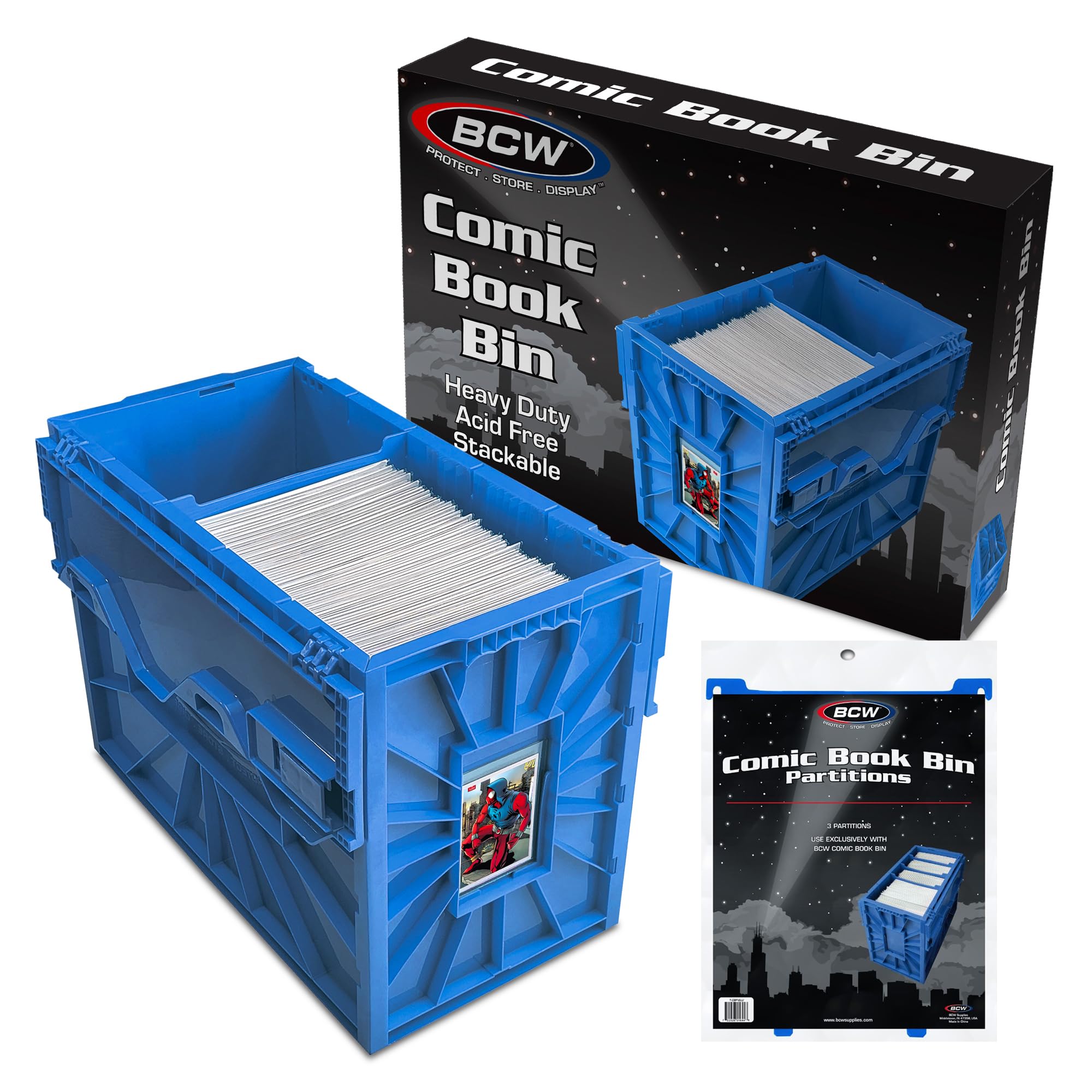 Amazon.com: BCW Short Comic Book Bin & Extra Partitions Bundle (4 ...