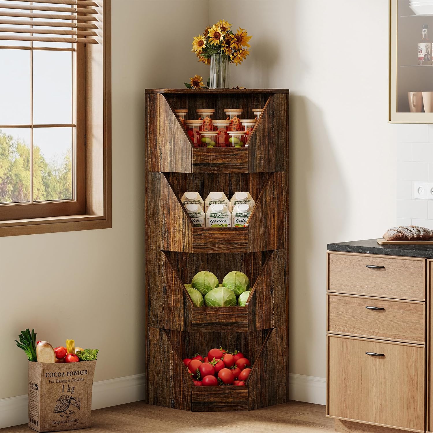 Amazon.com: Tribesigns 4-Tier Fruit and Vegetable Storage Rack, 55.12 ...