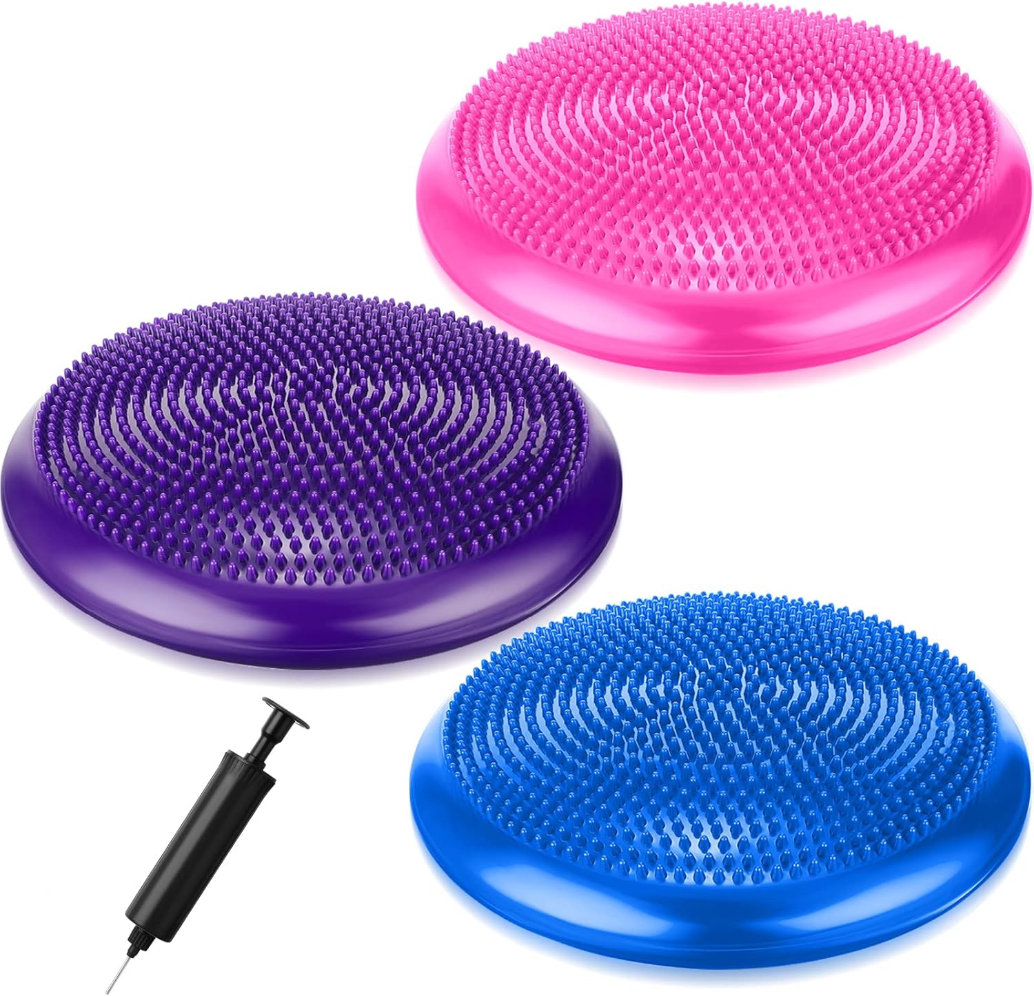 Leitee 3 Pcs Inflated Wobble Cushion Exercise Wiggle Seat for Sensory ...