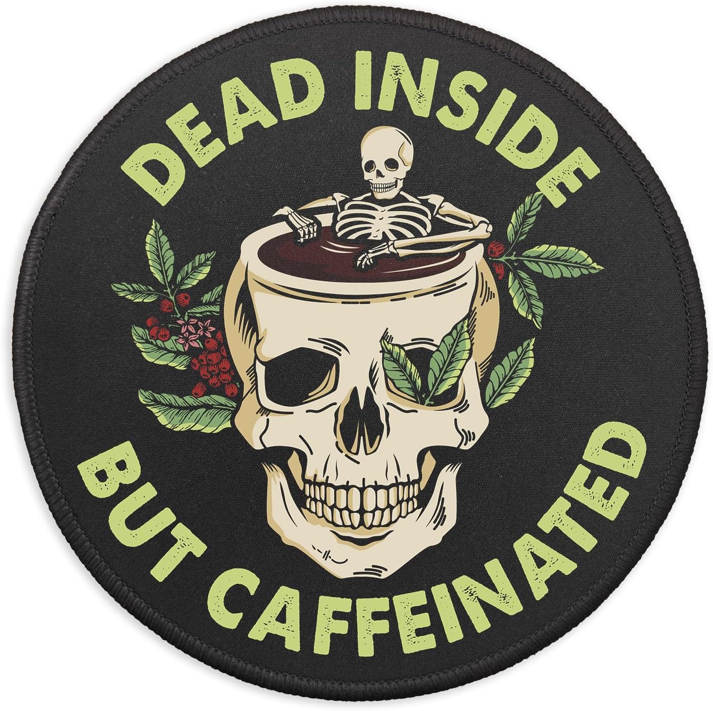 Amazon.com: YAZMEEN Dead Inside But Caffeinated Mousepad, Funny Skull ...