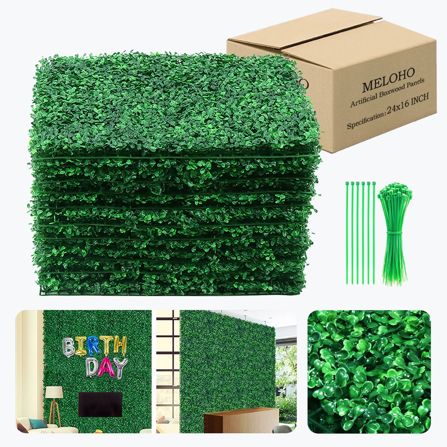 Buy Boxwood Hedge Wall Panels 12 PCS, 24" x 16" Grass Wall Panels, Faux ...