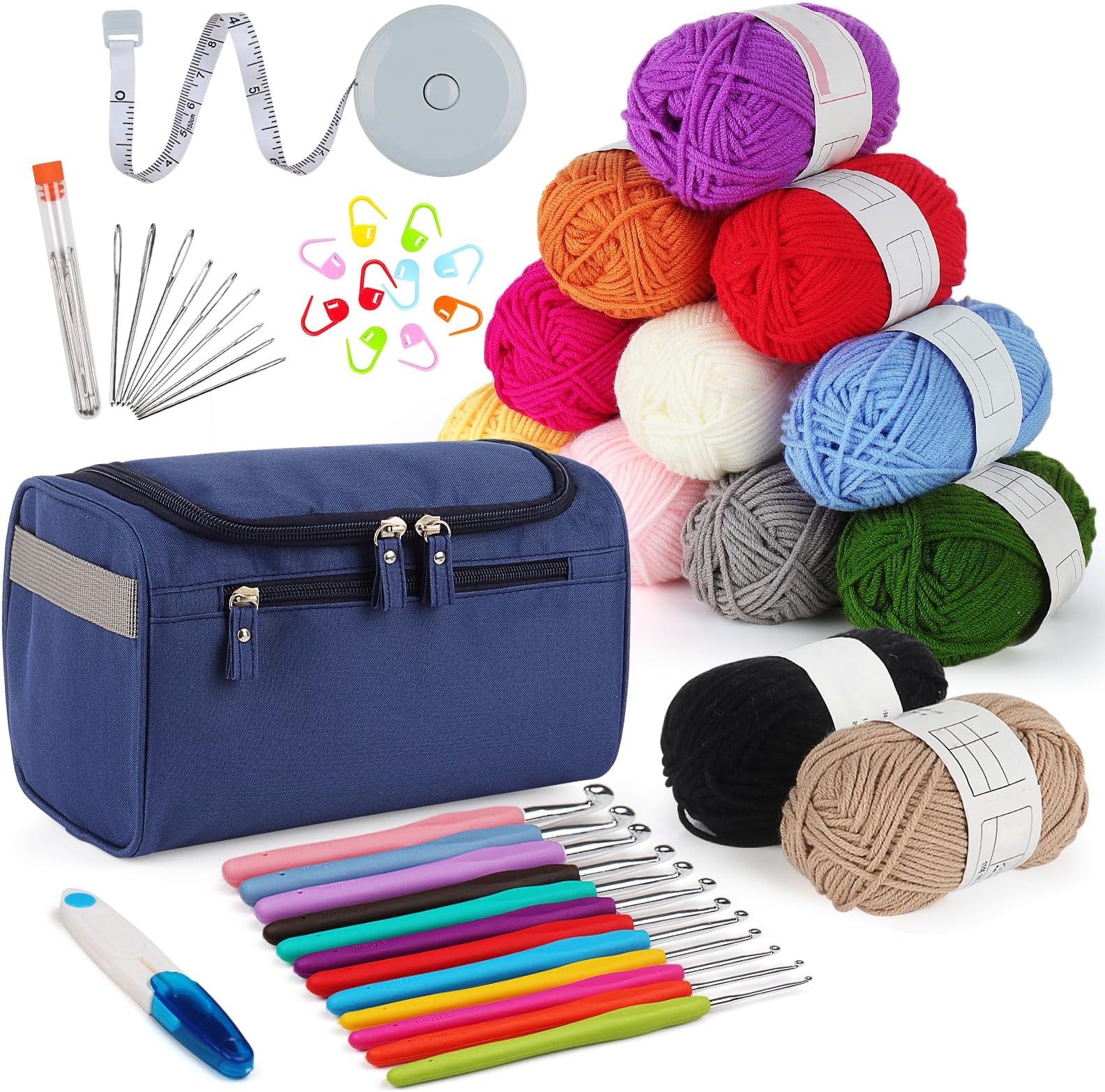 Aeelike Beginners Crochet Kit for Adults, Childrens Crochet Starter Kit ...