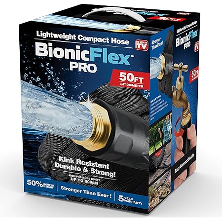 Amazon.com : Bionic Flex 50’ Garden Hose, Ultra Durable & Lightweight ...