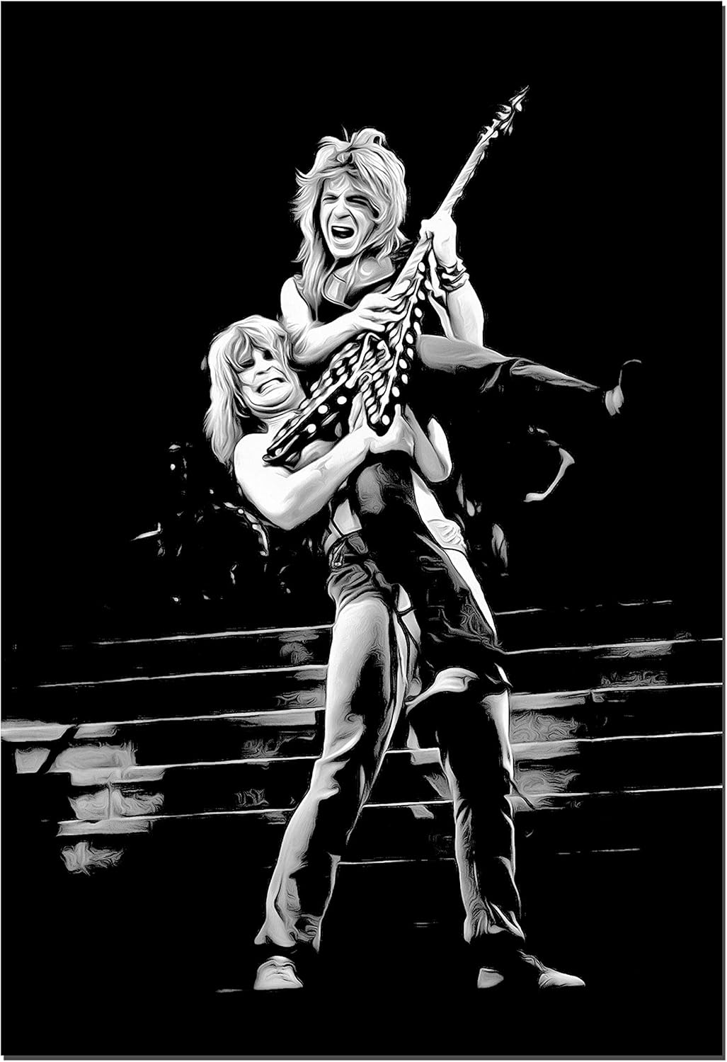 Amazon.com: Randy Rhoads Black And White Canvas Poster | Ready to Frame ...