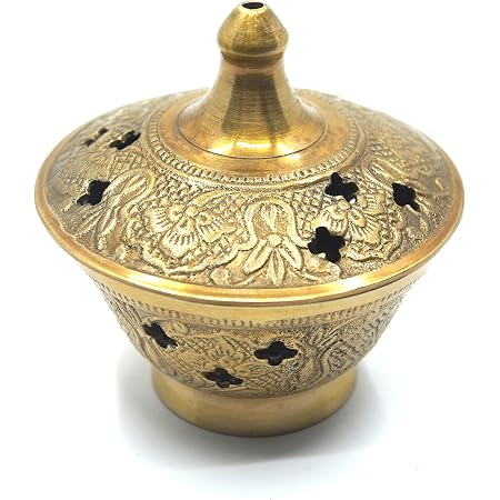 Amazon.de: Weihrauchbrenner mit Deckel, aus Messing, mit Sieb, zum ...