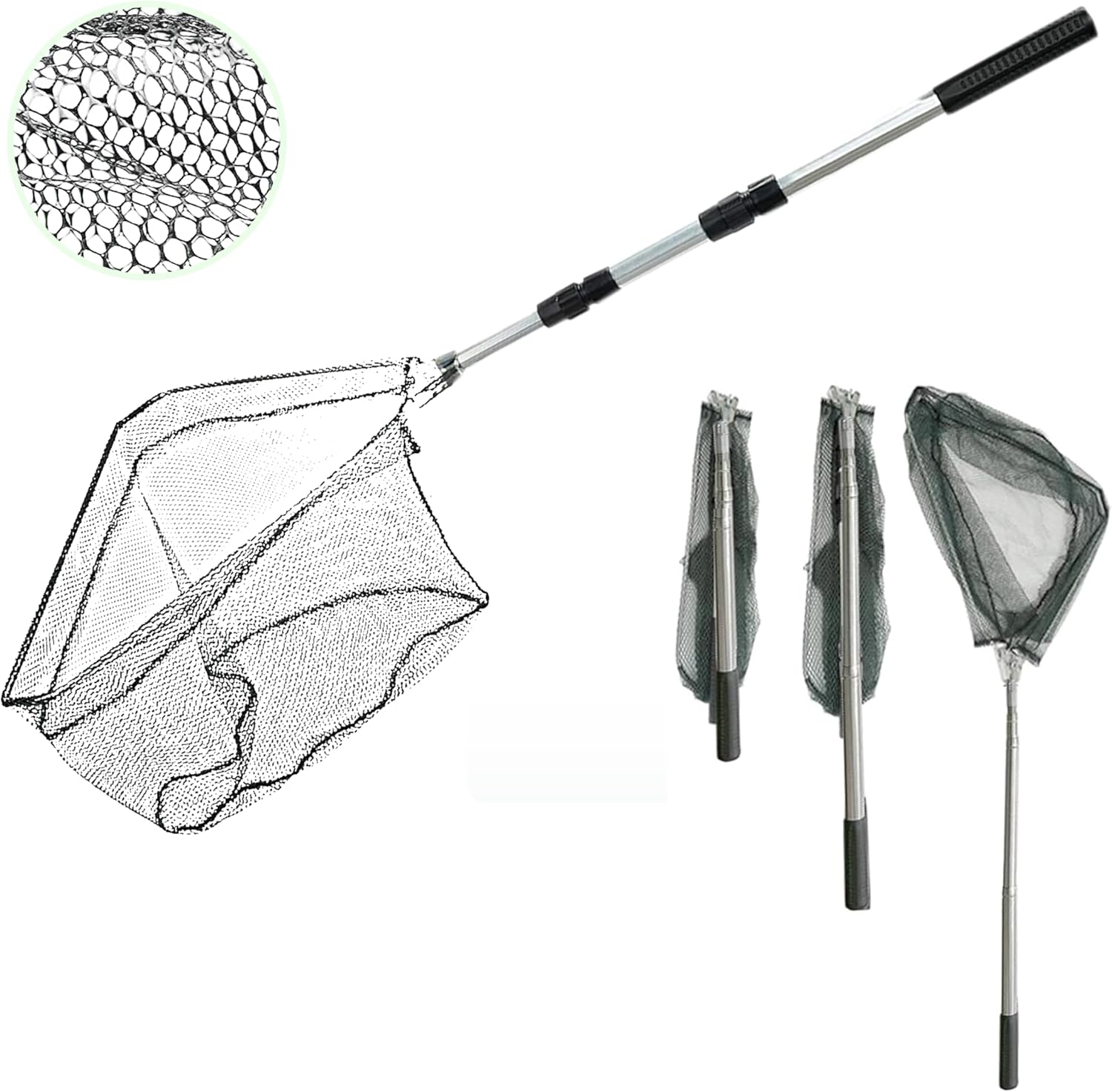 ADVENTURE PEAKS Telescopic Fishing Net – Foldable Landing Net for ...