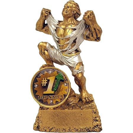 Amazon.com: Dollar Sign Trophy - Sales or Fundraising Award - Gold Bag ...