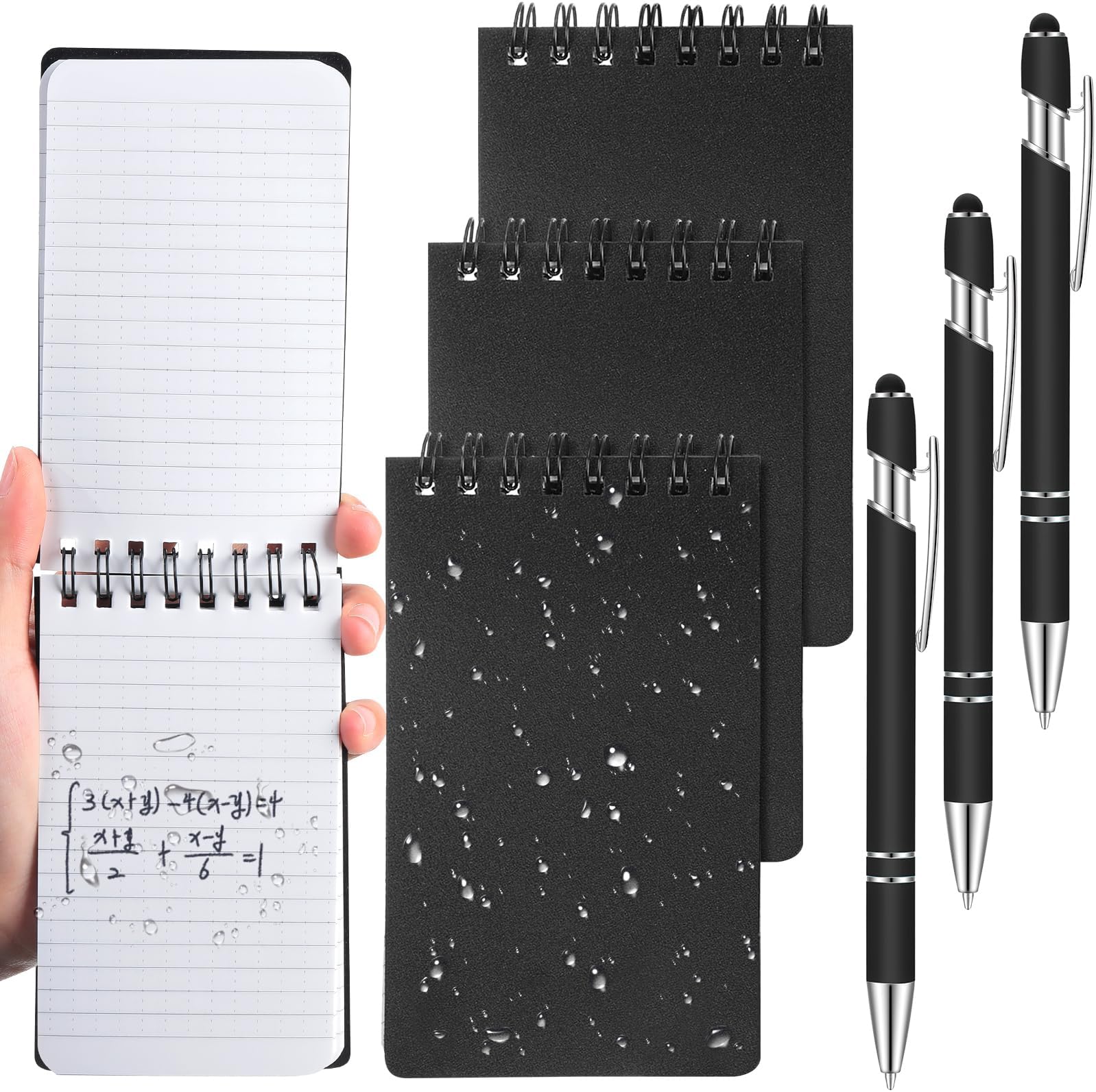 Amazon.com : Jetec 6 Pcs Waterproof Notebook with Pen Set Include 3 ...