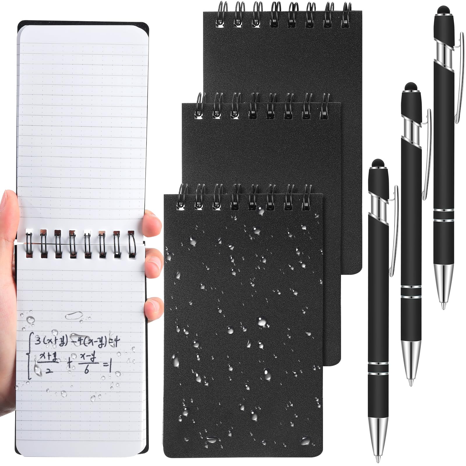 Amazon.com : Jetec 6 Pcs Waterproof Notebook with Pen Set Include 3 ...