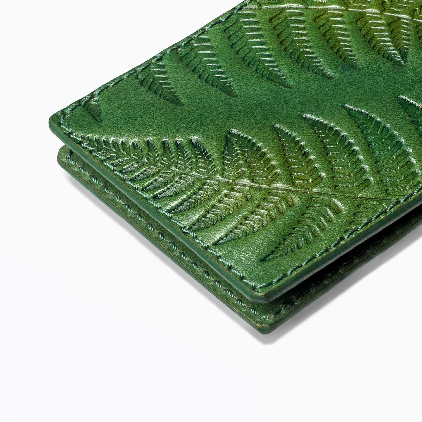 Green leather Credit Card Holder, Embossed Card Wallet for men for ...