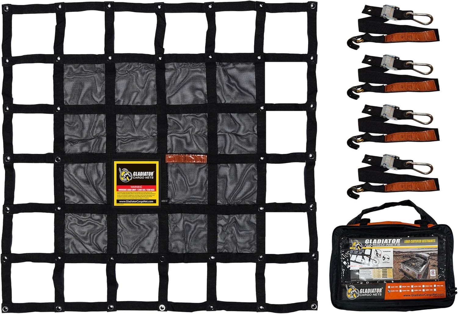 Gladiator Cargo Nets - Heavy Duty Cargo Net - Interior/Roof Rack- Baja ...