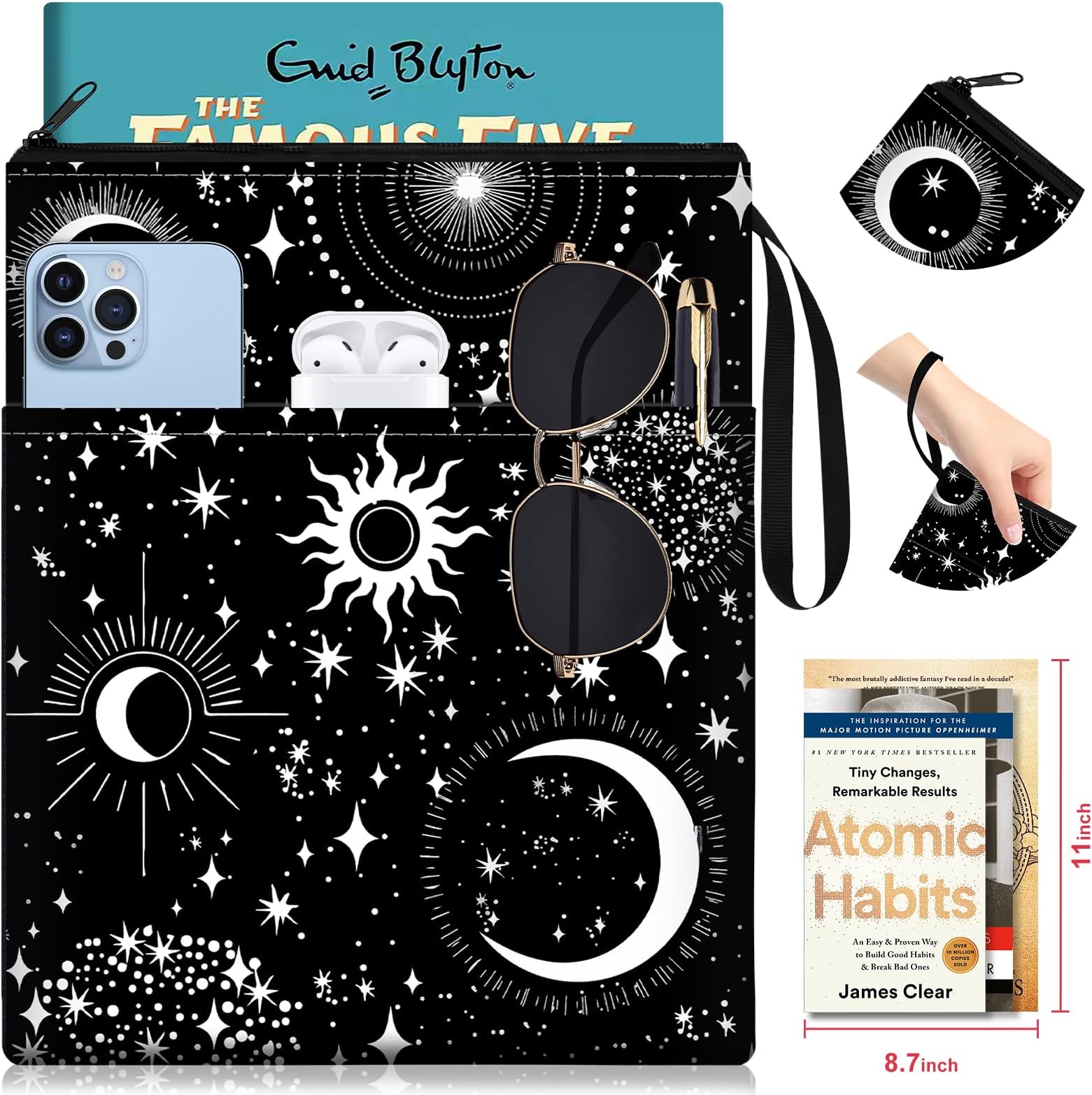 Amazon.com: SHTCSZBA Book Sleeve with Zipper Book Protector, Book ...