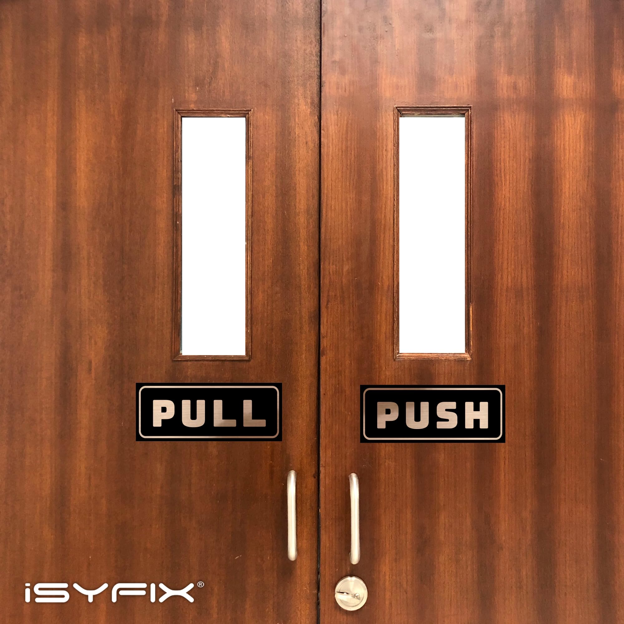 Snapklik.com : iSYFIX Push Pull Stickers Sign 2 Pack 7x2.8 Inch ...
