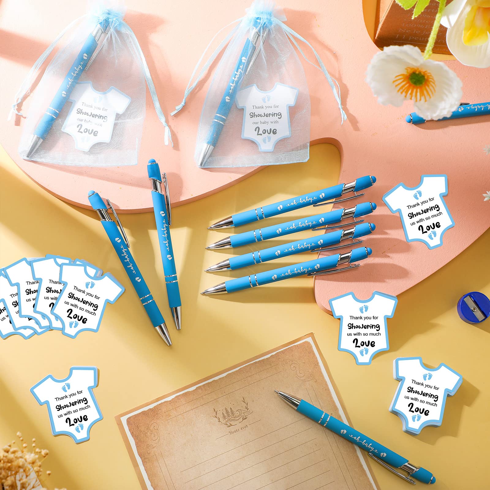 Baby Shower Party Favor Pen Floral Bridal Shower Gift Box