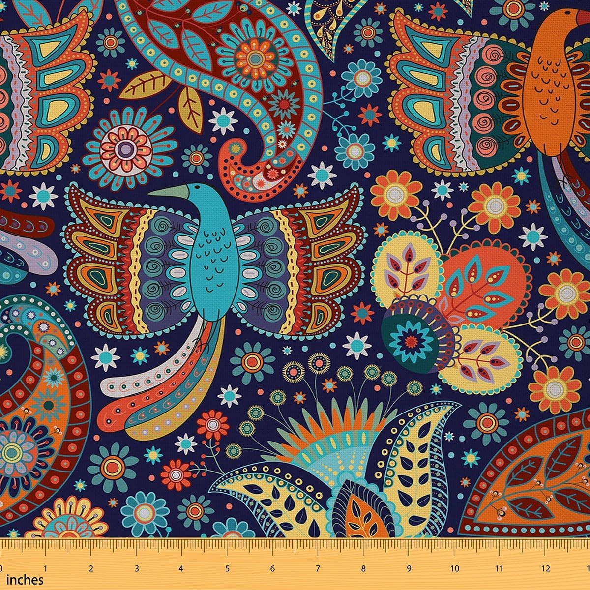 Amazon.com: Feelyou Paisley Fabric by The Yard, Vintage Boho Paisley ...