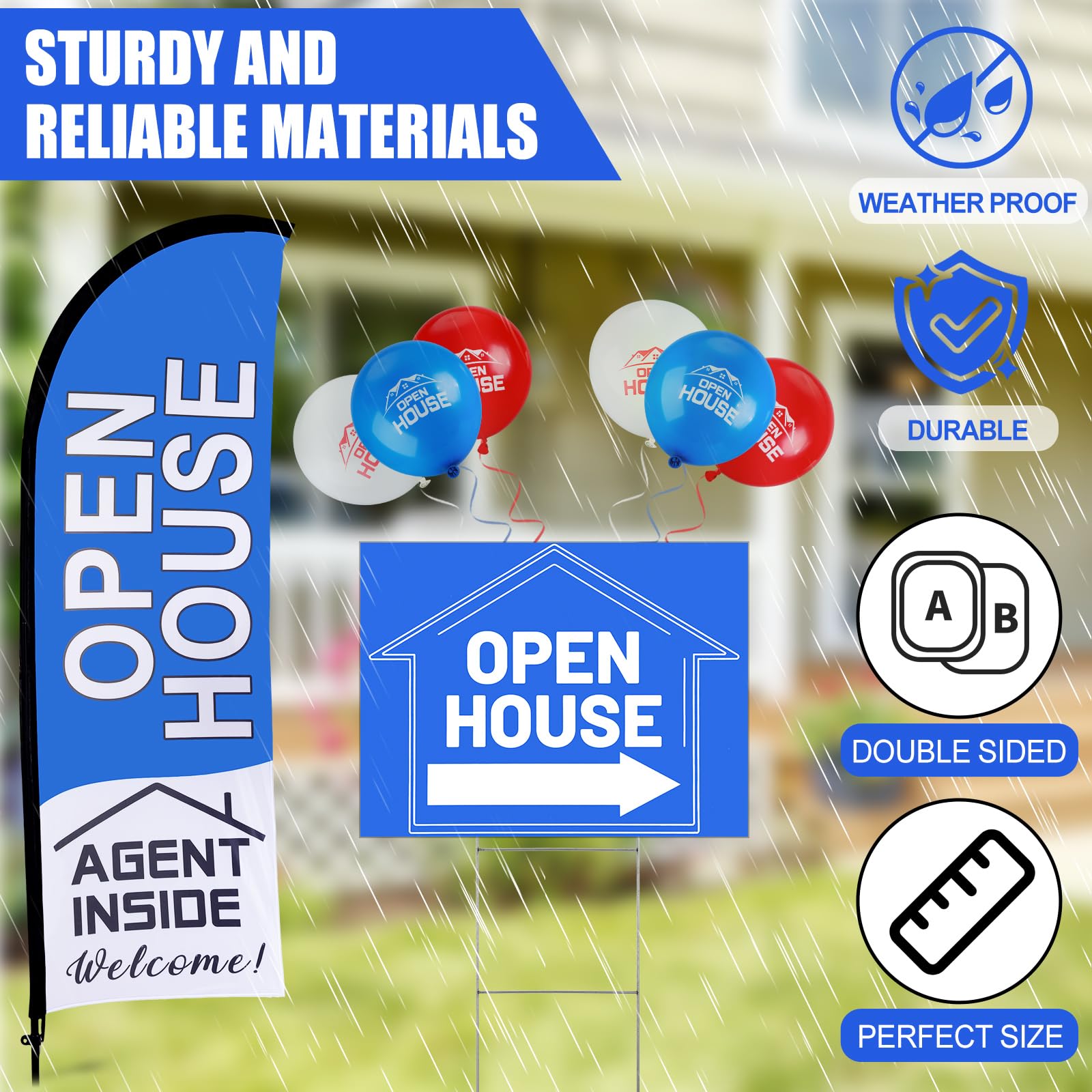 Buryeah Open House Signs Set (36 Pcs Total), 1 Pack Open House Flag ...